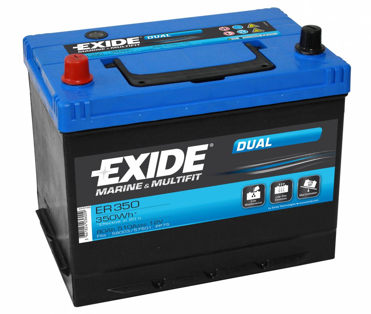 Exide Dual 12V 80 Amper Marine Tip Akü Fiyatı